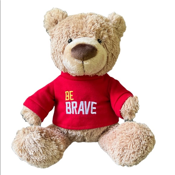 Gund | Toys | Gund Teddy Bear Plush Be Brave Message Red Shirt Stuffed ...